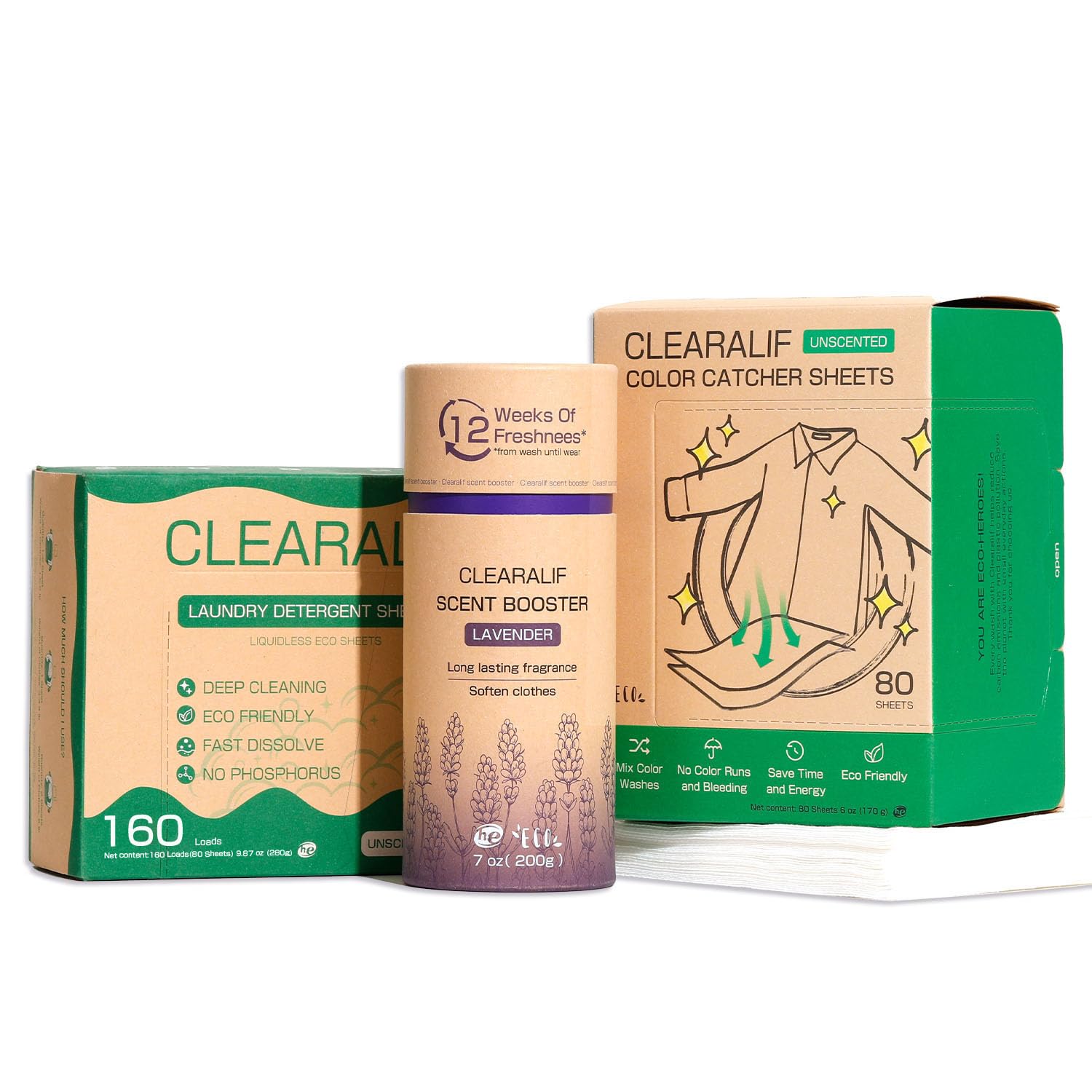 Mua CLEARALIF All In One Laundry Kit. 80 Unscented Laundry Sheets, 7 oz ...