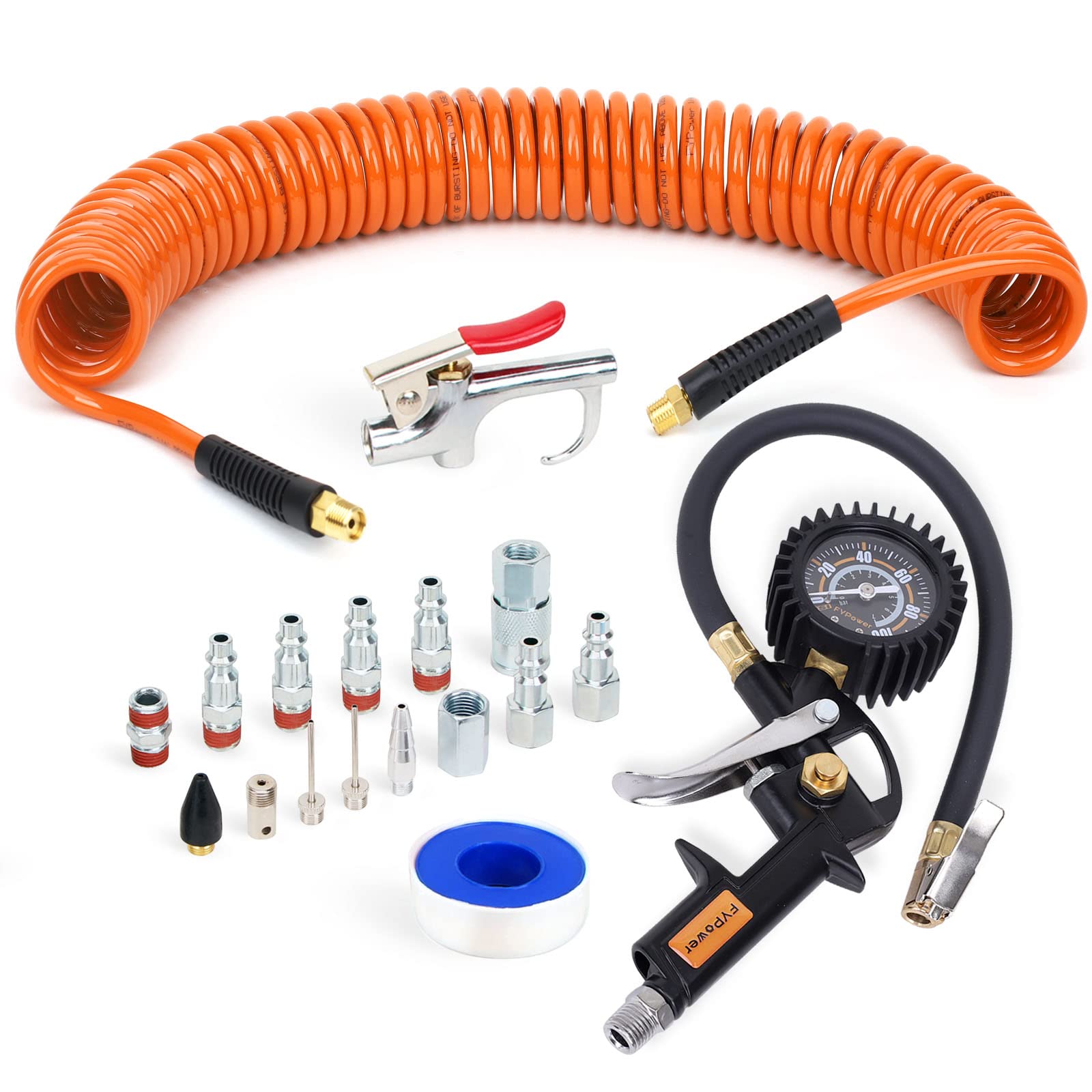 FYPower 18 Pieces Air Compressor Accessories kit, 1/4 inch x 25 ft ...
