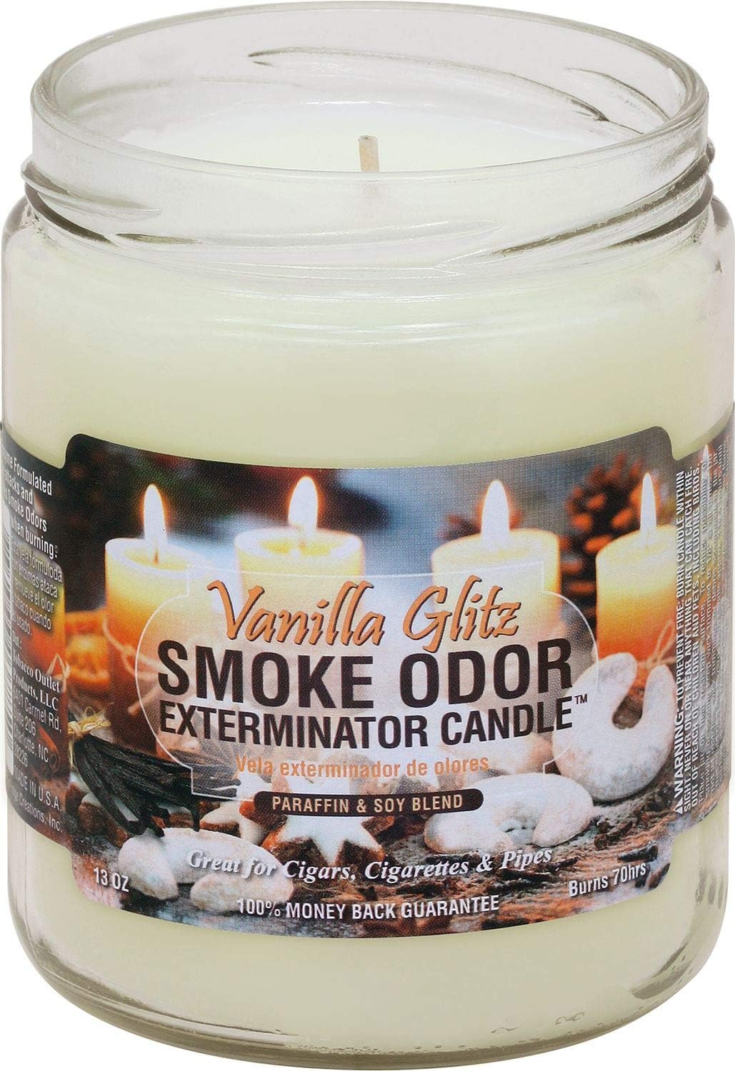 Amazon.com: Smoke Odor Exterminator 13oz Jar Candles (Vanilla Glitz, 1 ...