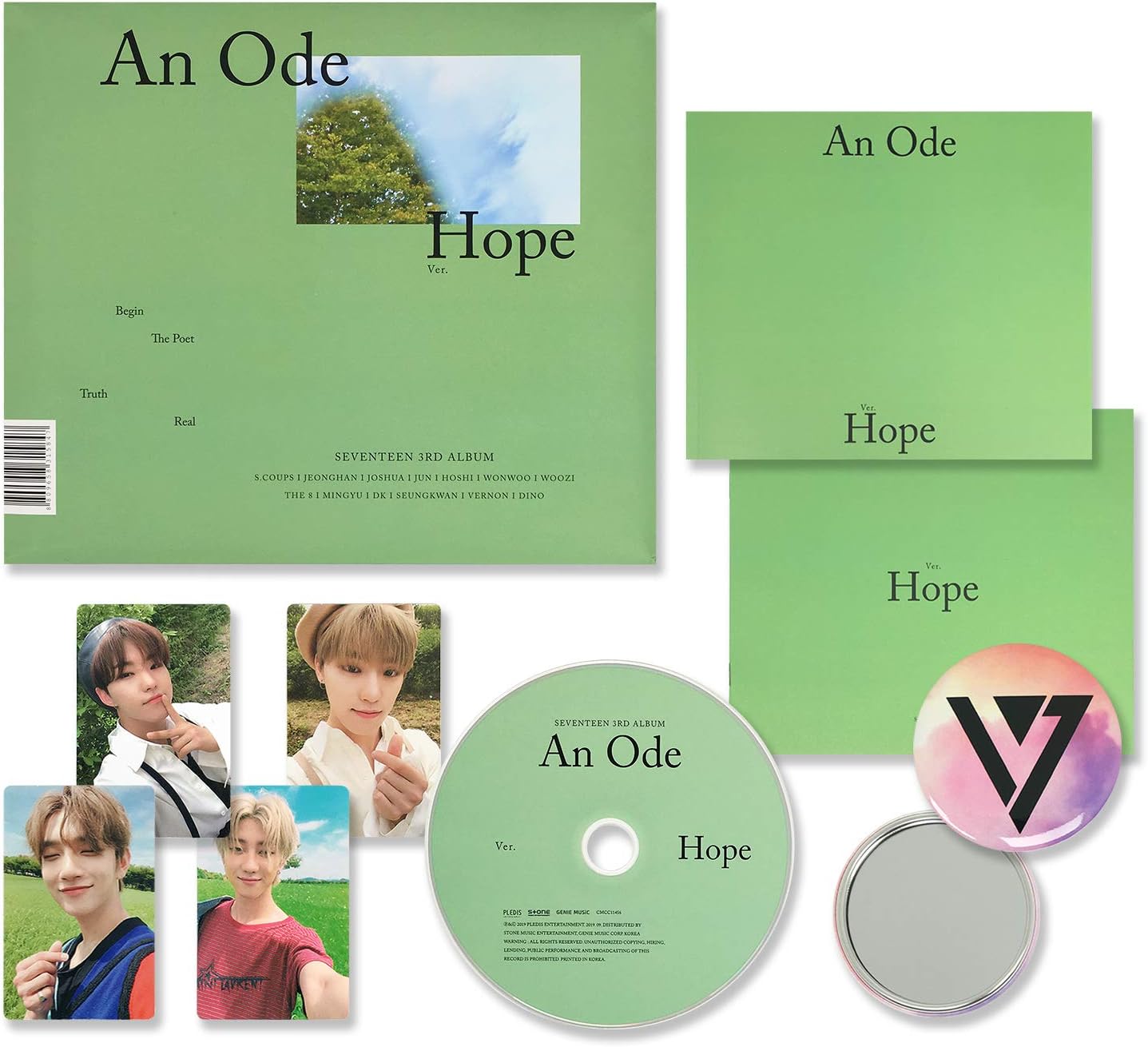 SEVENTEEN 3rd Album - AN ODE [ Hope ver. ] CD + Photobook + Mini Photobook + Photocard + FREE ...