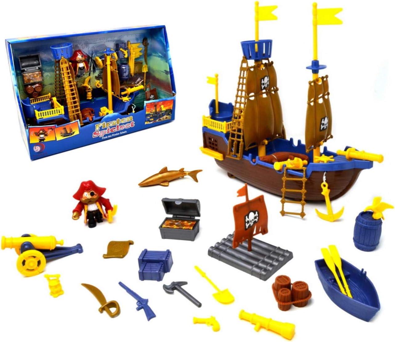 VENTURA TRADING Pirate Ship Toy Pirate boat Pirate Ship Play Set ...