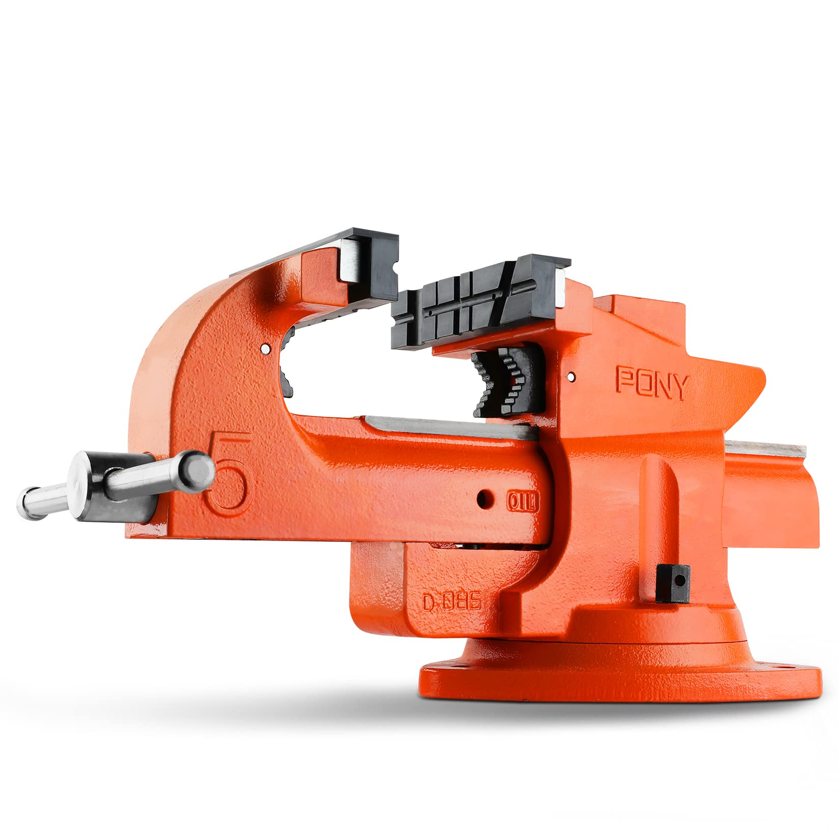 PONY Heavy Duty Bench Vise, 5-inch Jaw Width 7-inch Jaw Opening, 360 ...