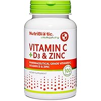 Amazon.com: NutriBiotic – Vitamin C + Vitamin D3 & Zinc, 100 Capsules | Potent, Comprehensive ...