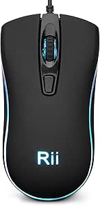 Amazon.com: Rii RM105 Wired Mouse,Computer Mouse with Colorful RGB ...