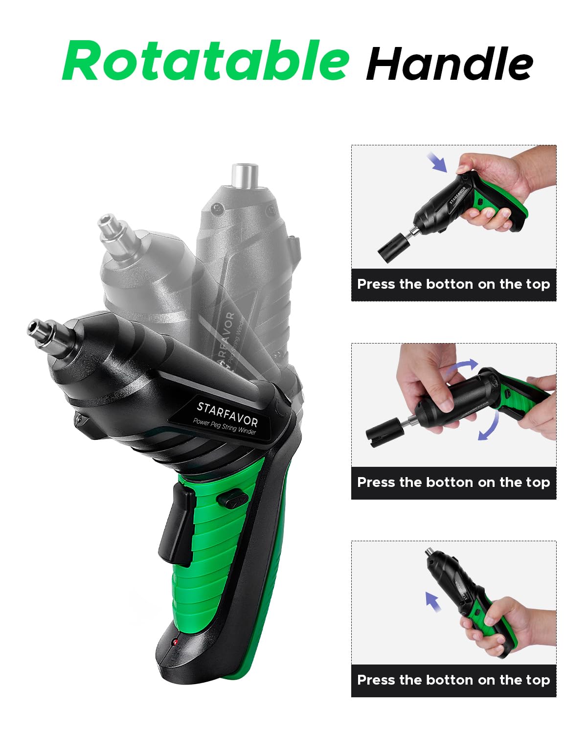 Mua Starfavor Electric String Winder, 200RPM Automatic Guitar Winding ...