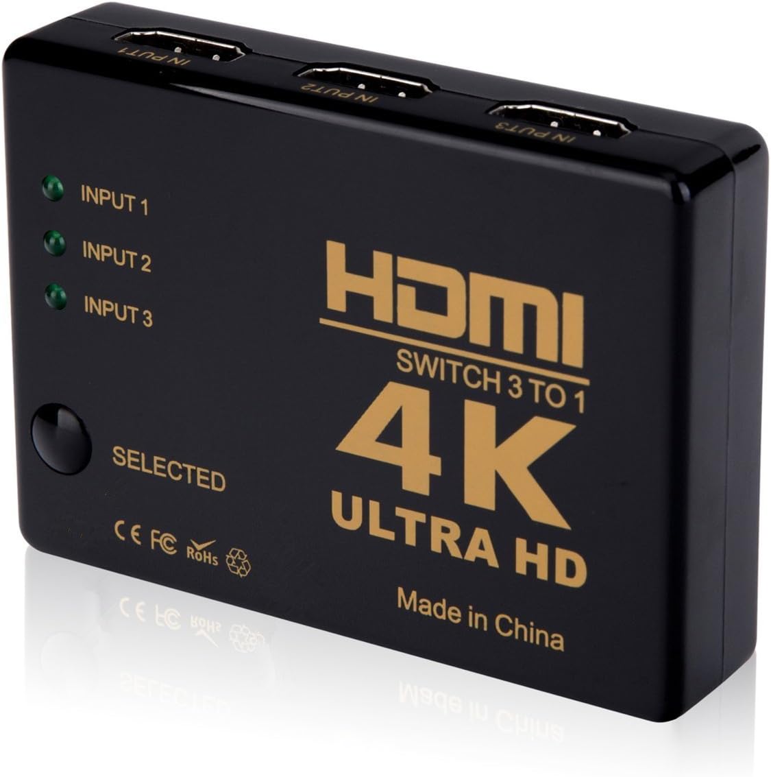 HDMI switch 4K UHD, 3 ports Switcher 3 in 1 out HDMI: Amazon.co.uk ...