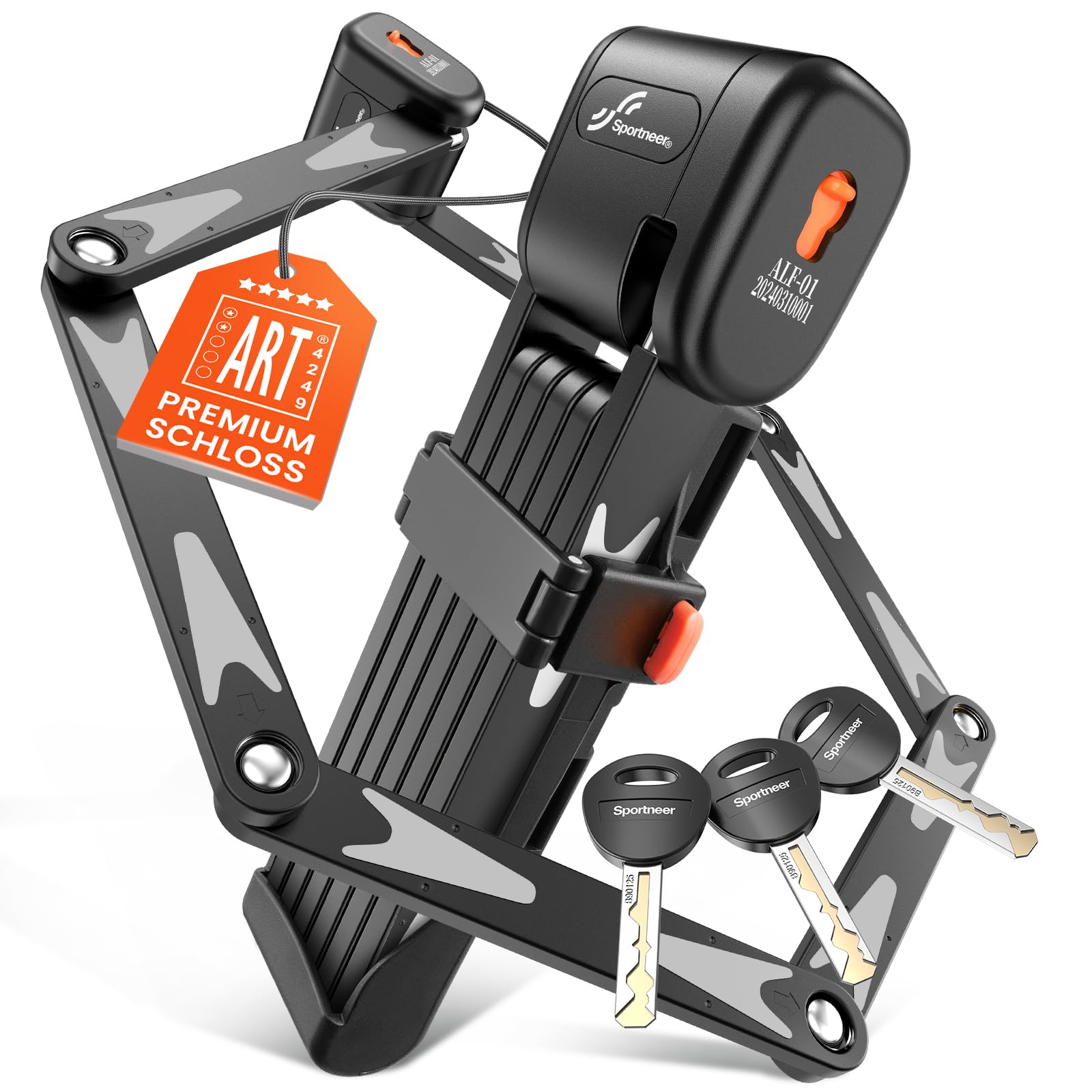 Sportneer Bike Lock - High Security Folding Bicycle Lock Art Certified ...