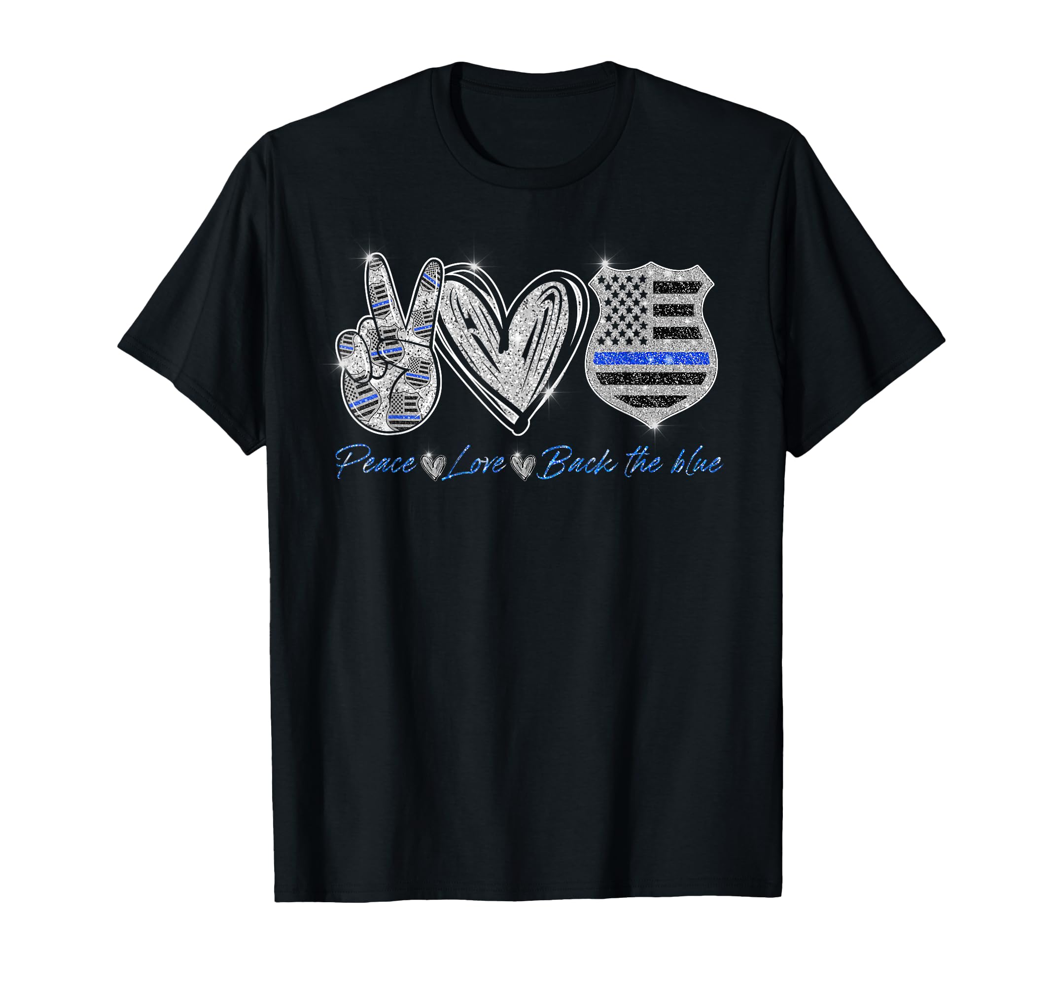 Peace Love Back The Blue Shirt Police Officer Gift T-Shirt for sale ...