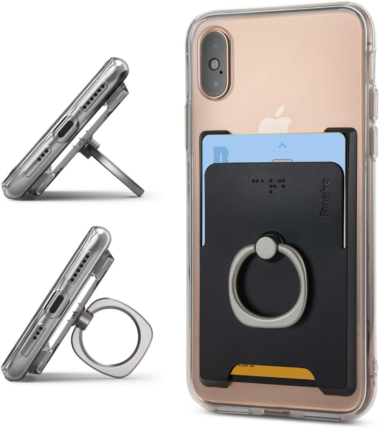 Ringke Ring Slot Card Holder [Black] Slim Hard Premium PC Credit Card ...