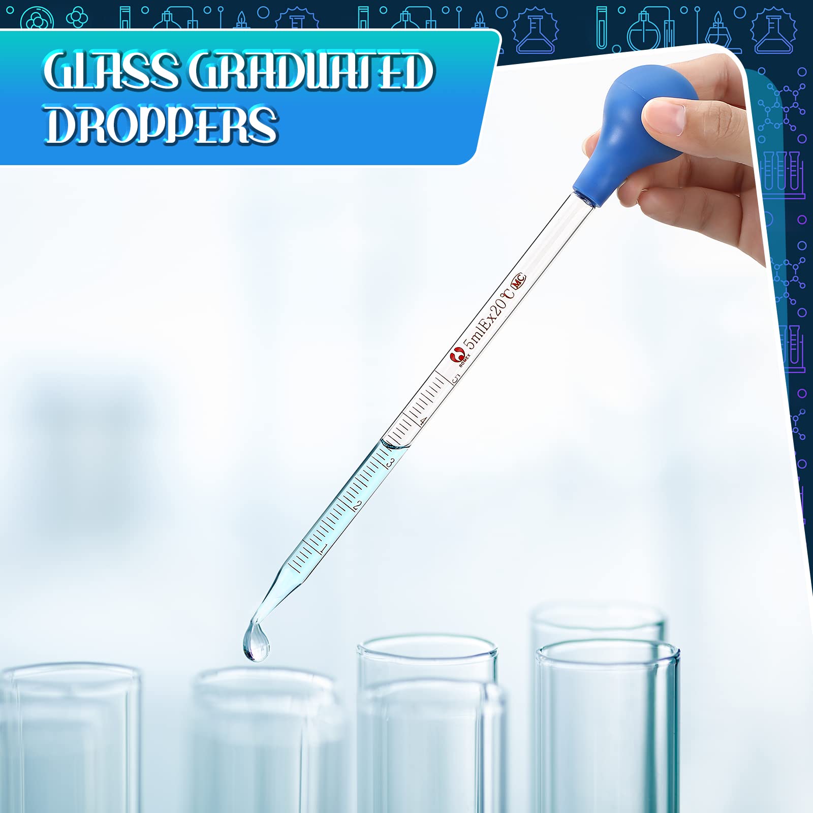 Mua Weewooday Glass Droppers Pipettes Graduated Lab Dropper Glass ...