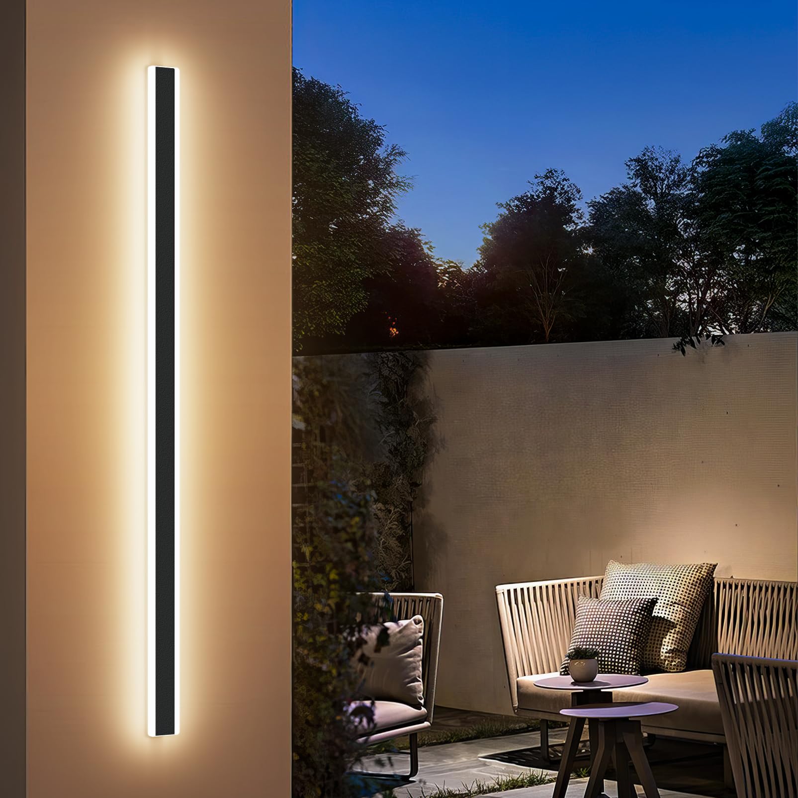 Daoseolo Outdoor Long Strip Wall Lights, 59inch Modern LED Wall Sconces ...