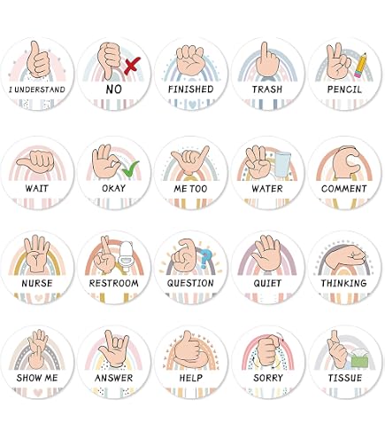 Boho Hand Signals Posters 12-Pack - Classroom Management Visual Cues ...