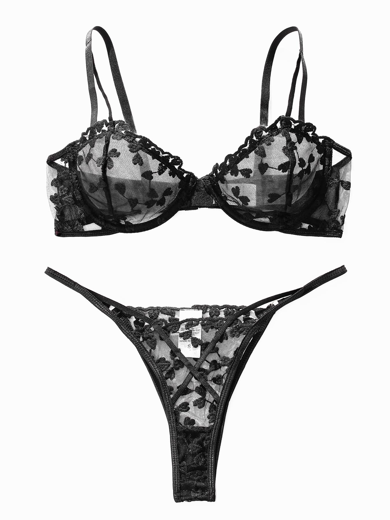 Aimedalis Sexy Womens Lingerie Set Floral Embroidered Underwire G ...