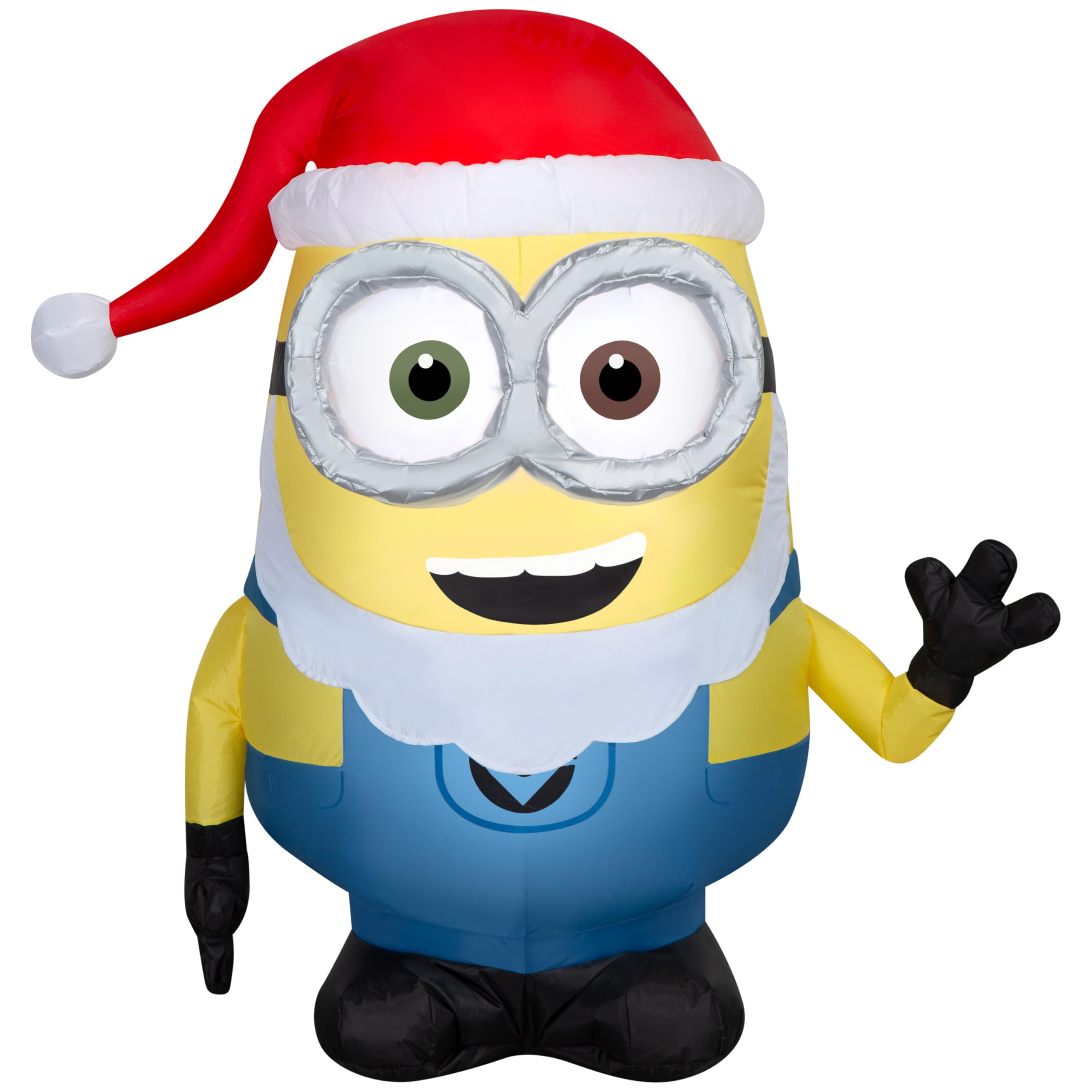 Gemmy Christmas Airblown Inflatable Minion Bob in Santa Beard and Hat ...