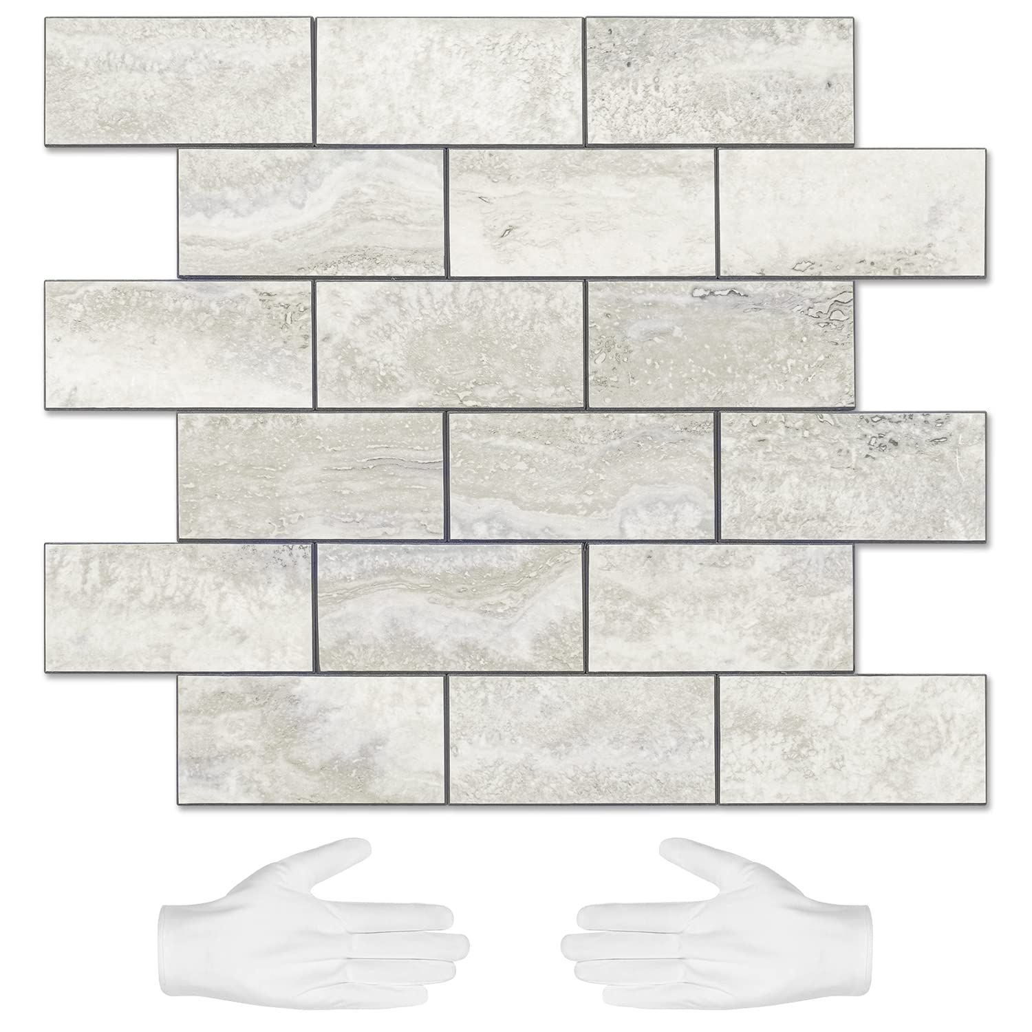 STICKGOO 10-Sheet Subway Tile Cream Peel and Stick Backsplash, Beige ...