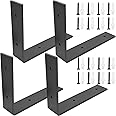 Amazon.com: 4 Pack Heavy Duty Black Metal Shelf Brackets 6x6 inch ...