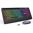Amazon.com: GEODMAER Wireless Keyboard and Mouse Combo with Phone ...