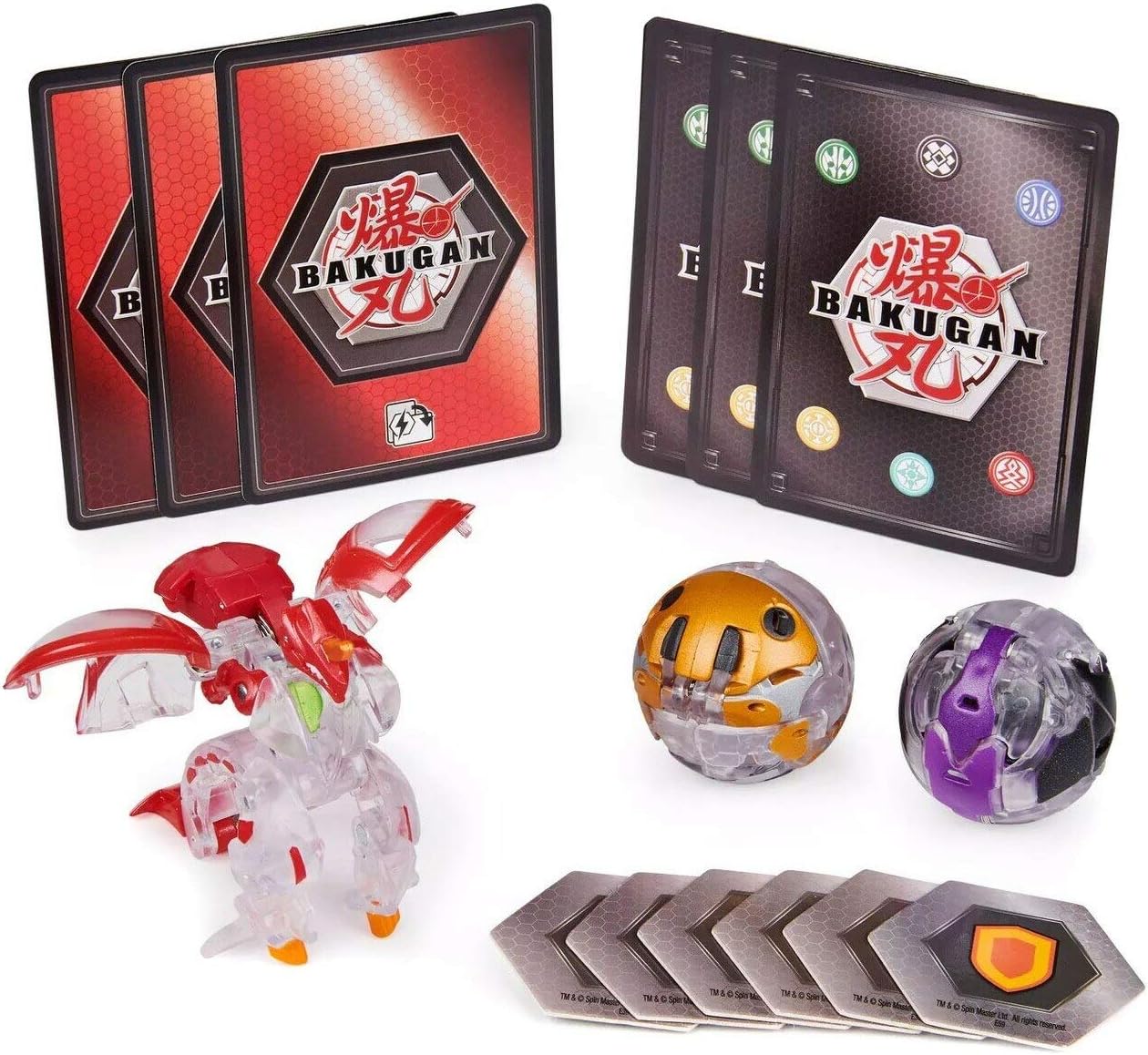 Bakugan Starter Pack 3-Pack, Diamond Dragonoid, Collectible Action ...