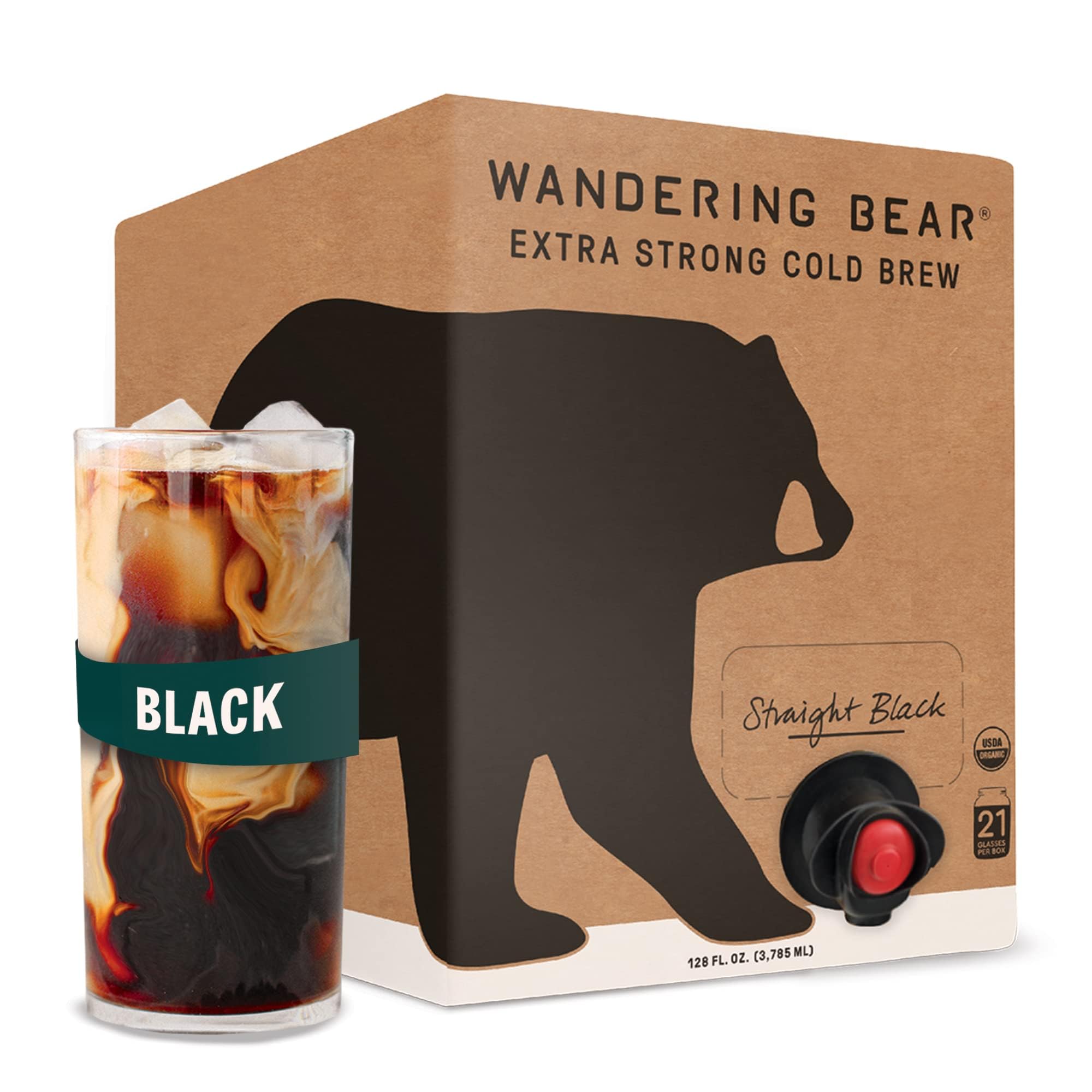 Wandering Bear Straight Black Organic Cold Brew Coffee On Tap, 128 fl ...