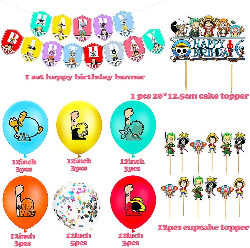 One PieceParty Supplies Set LLMZ Birthday Decoration Balloons One Piece ...