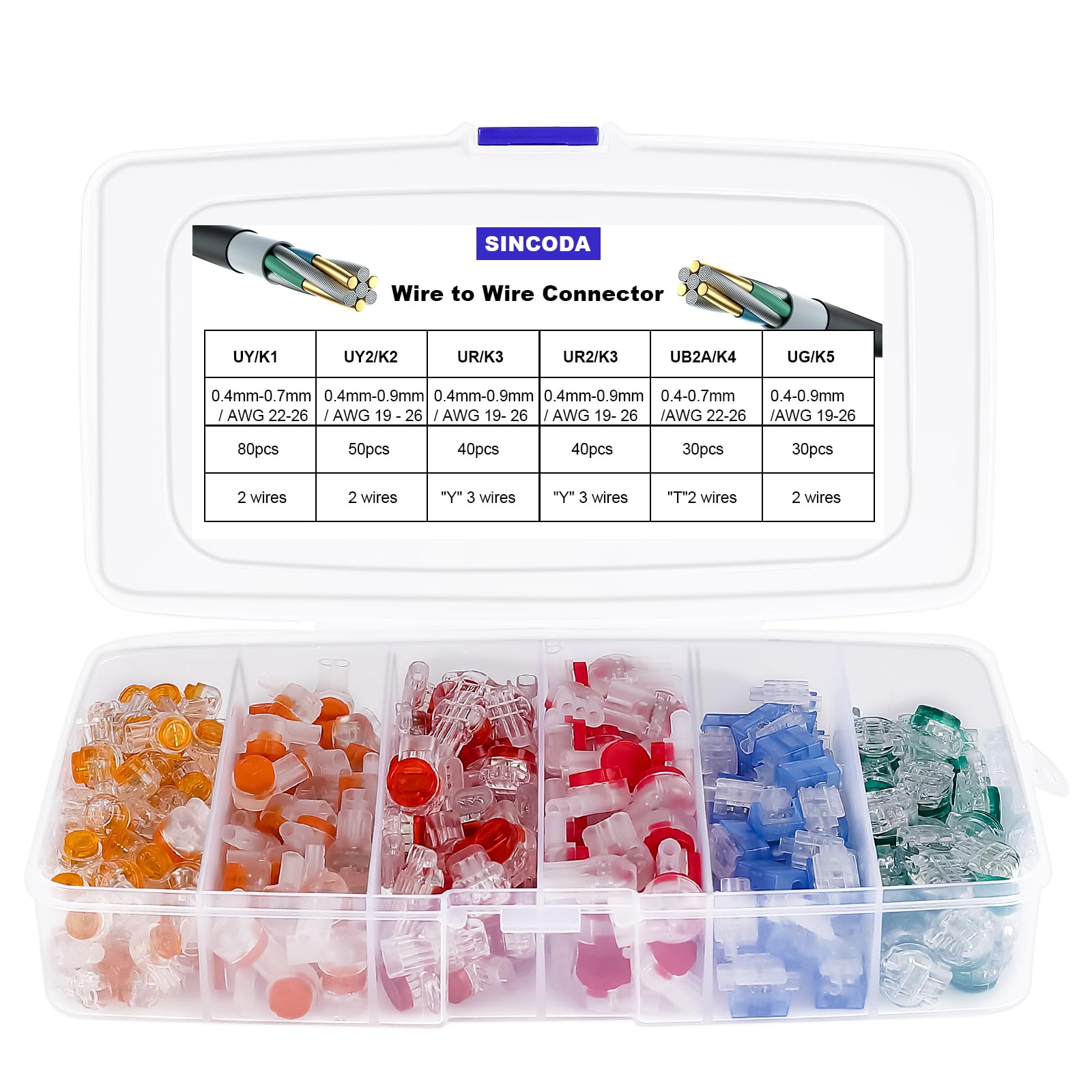 Wire Connectors Assortment Kit,SINCODA 220 PCS Waterproof Telephone ...