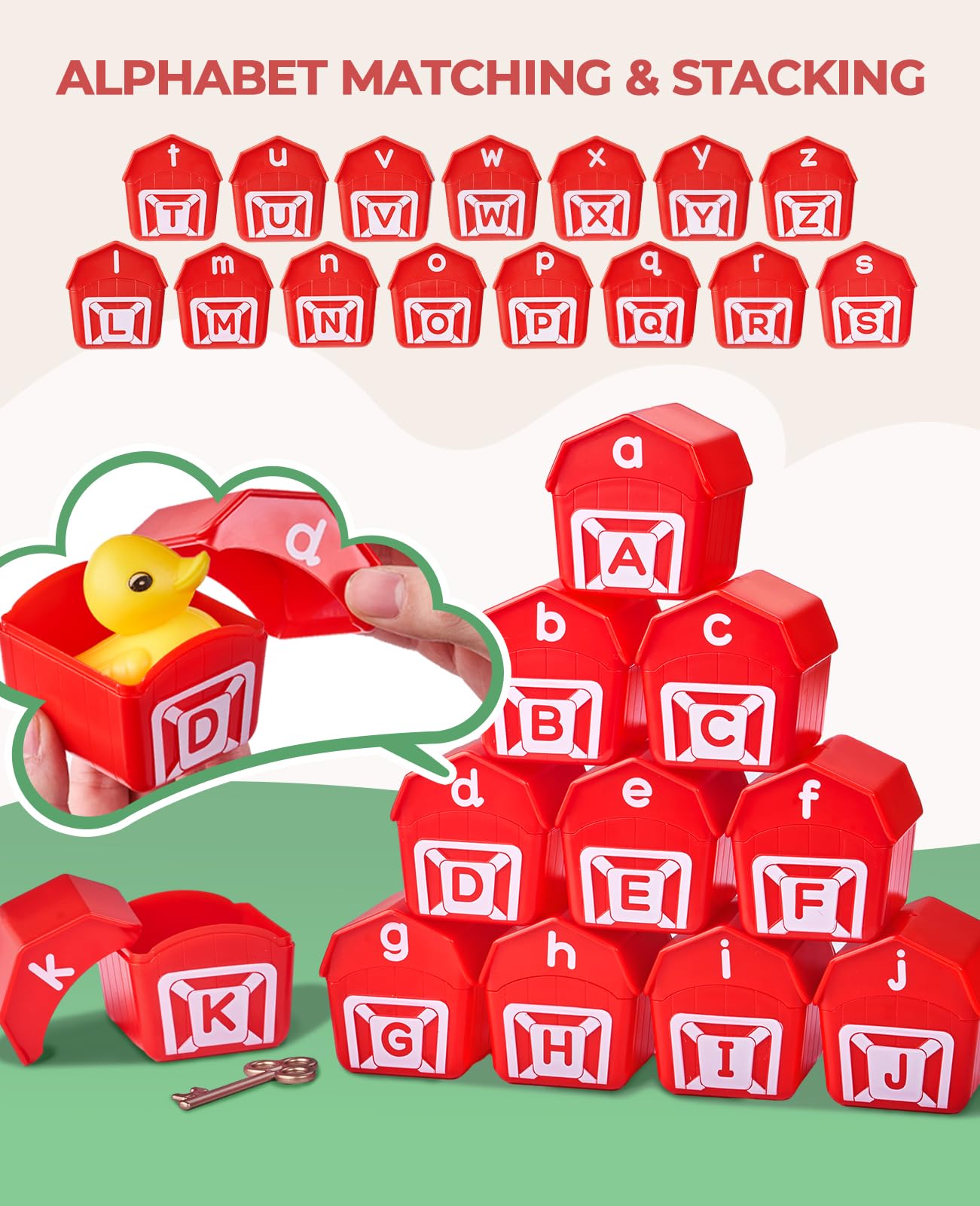 Mua JoyCat Alphabet Learning Toys, 26 Letters Barns and 26 Objects ...