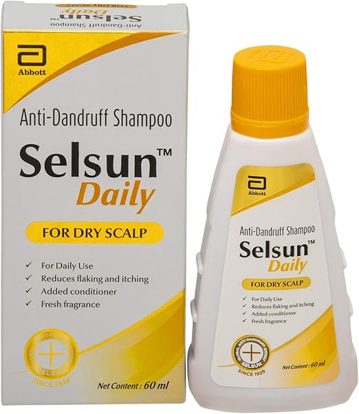Buy Selsun Daily Anti-Dandruff Shampoo for Dry Scalp 60ml Online at Low ...