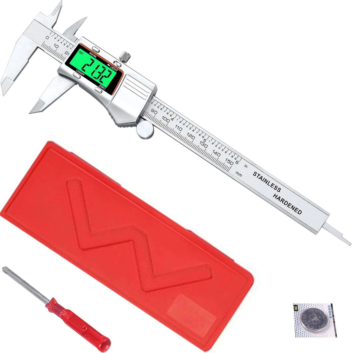 eSynic Backlight 150mm Digital Vernier Caliper 6 Inch Stainless Steel ...