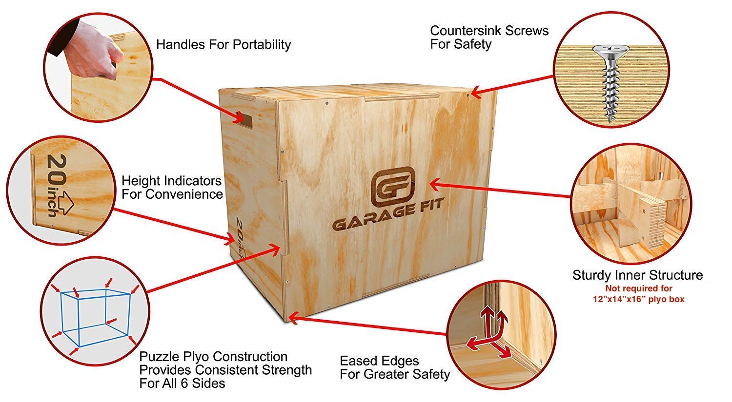 Garage Fit Wood Plyo Box - 24/20/16-3 In 1 Plyo Box * Plyo-Box ...