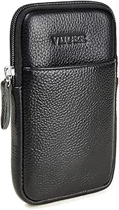 Amazon.com: VIIGER Genuine Leather Cell Phone Pouch Cellphone Belt Clip ...