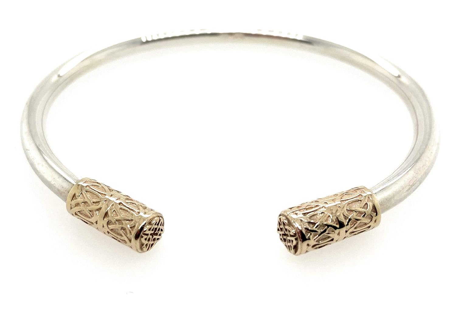Ladies Celtic Torc Bangle Bracelet made in Ireland in Silver and Gold ...