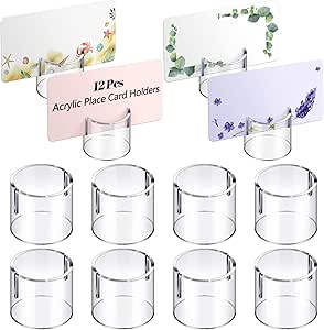 Amazon.com: Chunful 12 Pack Acrylic Place Card Holder Clear Place Sign ...