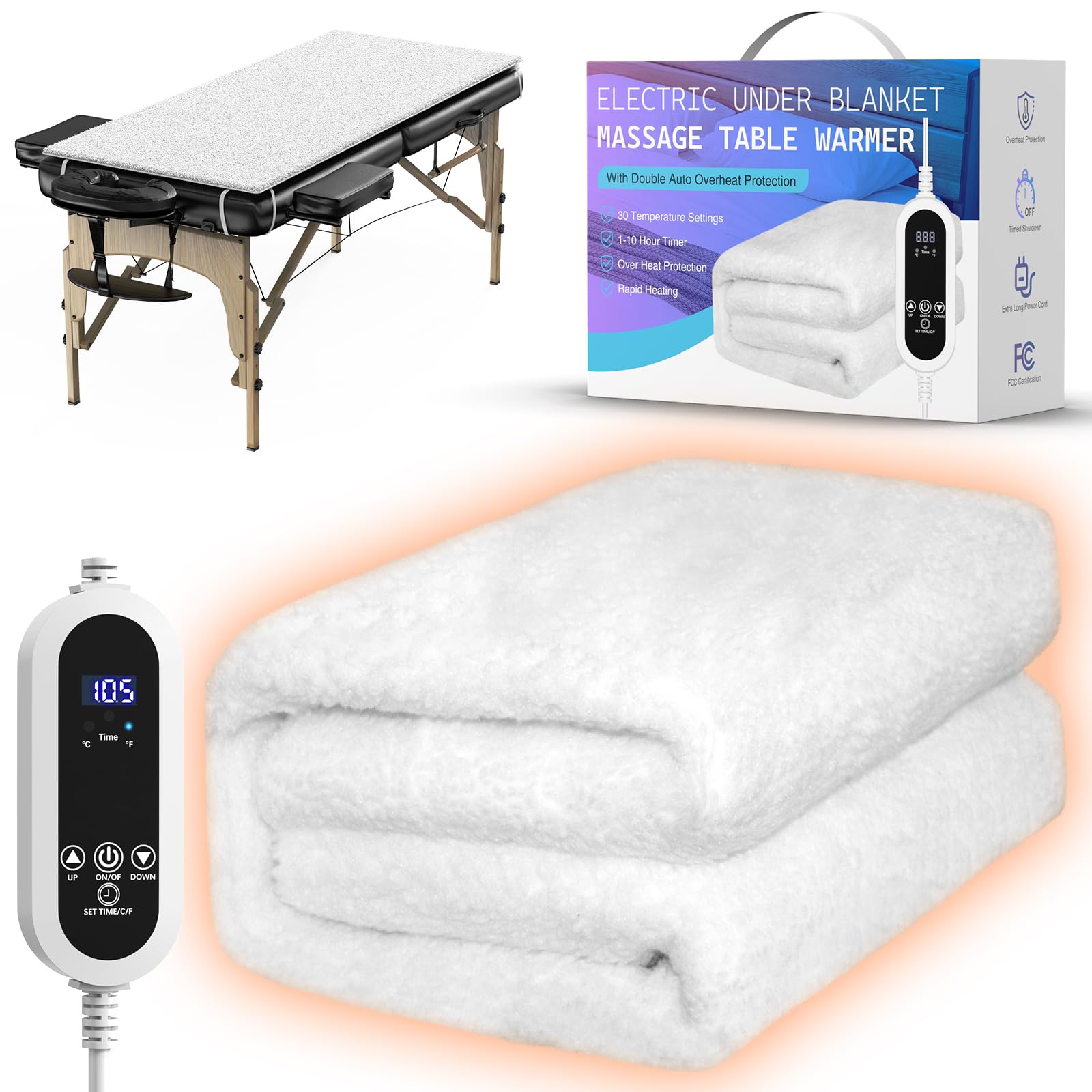 Upgraded 71x31'' Massage Table Warmer Heating Pad, SPA Massage Bed ...