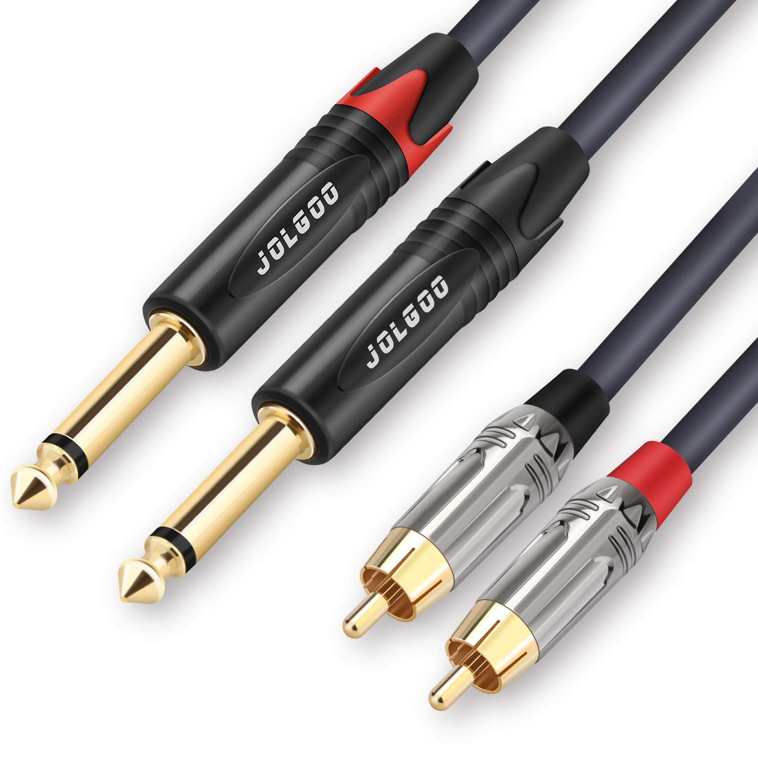 Mua JOLGOO RCA to 1/4 TS Stereo Interconnect Cable, 2 6.35mm Male TS to ...