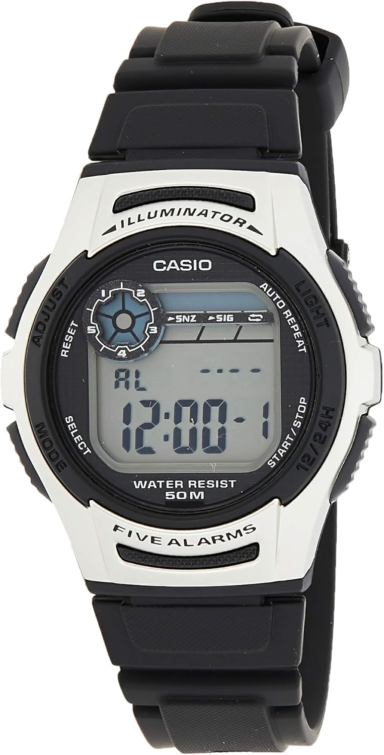 Casio - W-213-1A MONTRE CASIO 5 ALARM ETANCHE 50 METRE CHRONO ...