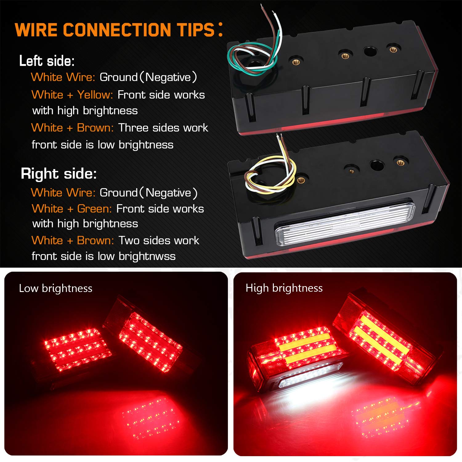Mua WoneNice LED Low Profile Submersible Trailer Tail Light Kit ...