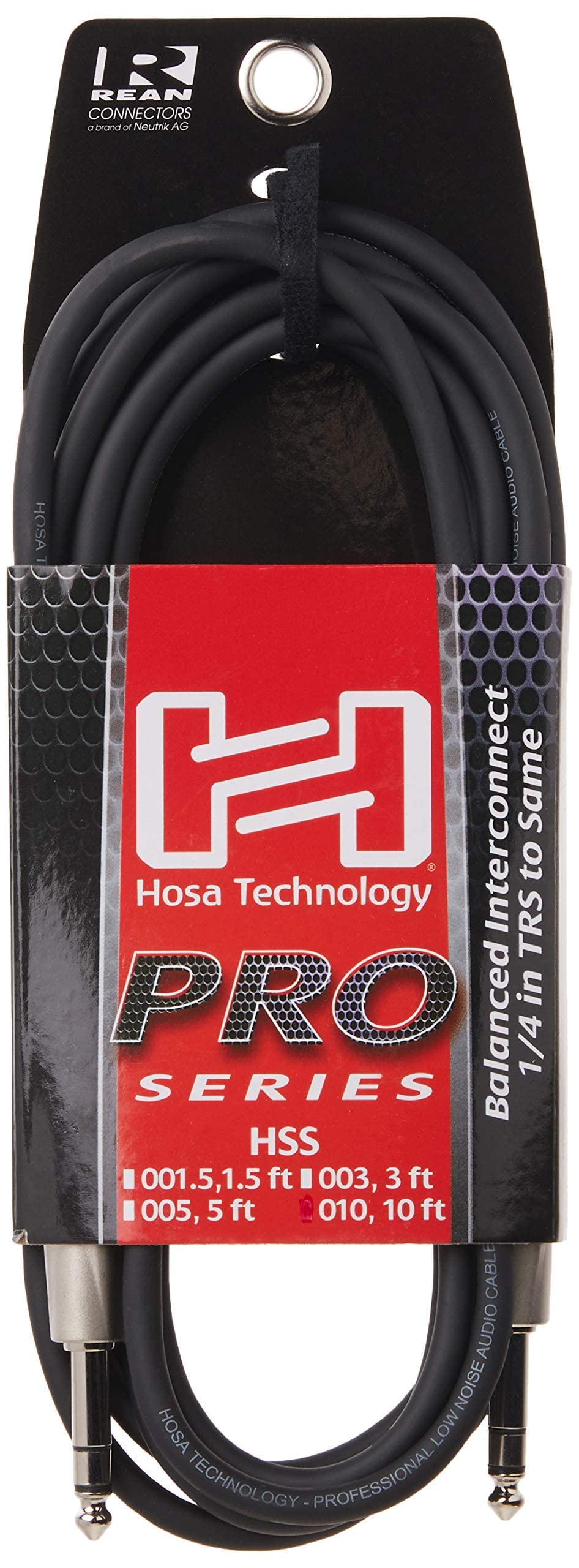 Hosa HSS-010 REAN 1/4" TRS To REAN 1/4" TRS Pro Balanced Interconnect ...