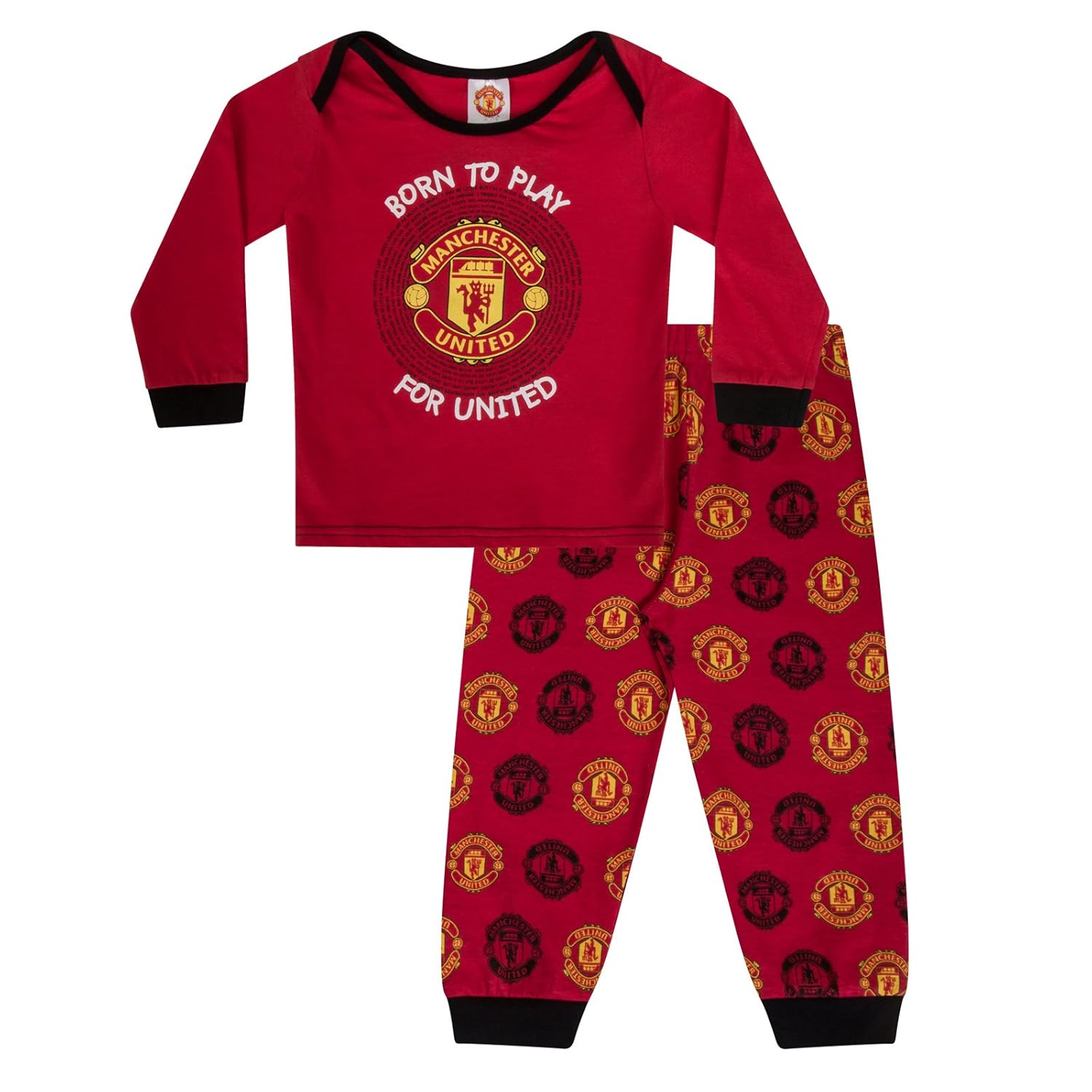 Manchester United FC Official Football Gift Boys Kids Baby Pyjamas ...