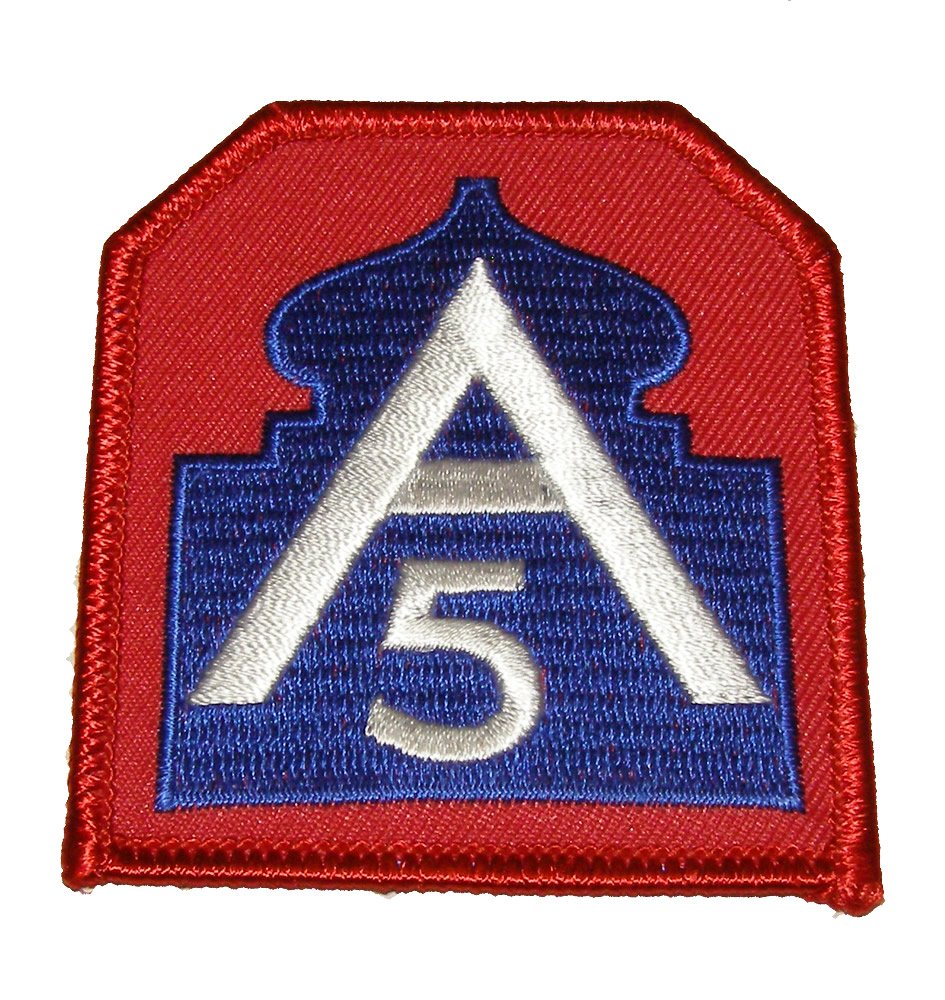 Amazon.com : 5TH ARMY SHOULDER PATCH - White and Royal Blue on Red ...