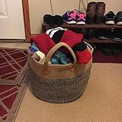 Amazon.com: CHICVITA Large Jute Basket Woven Storage Basket with ...