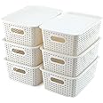 Amazon.com - AREYZIN Plastic Storage Baskets With Lid Organizing ...