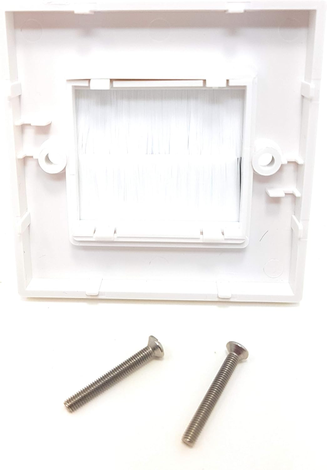 MainCore UK Standard Faceplate Gang White BRUSH for Cables Exit/Wall ...