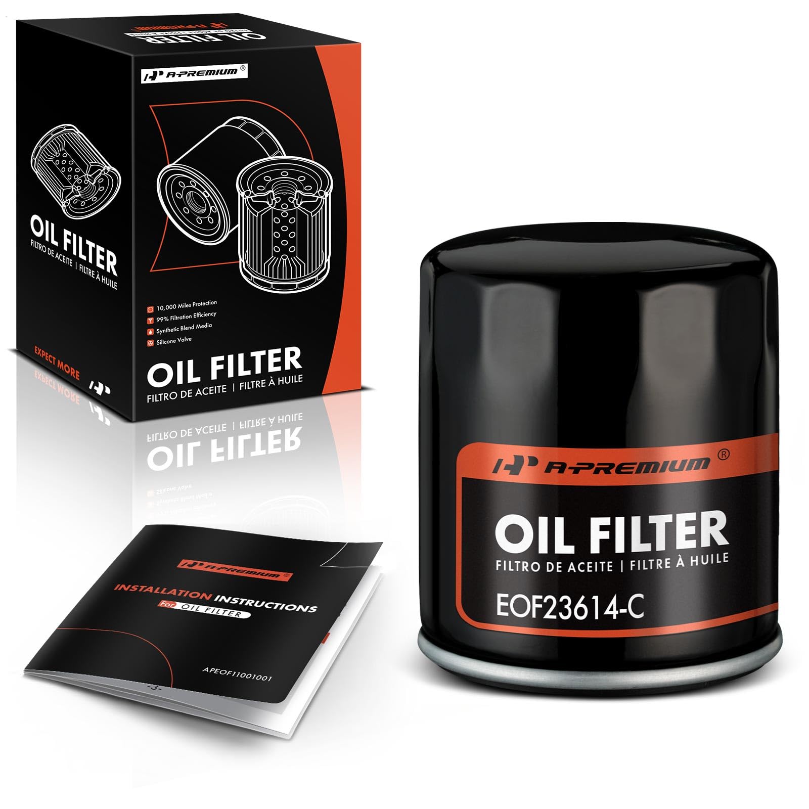 A-Premium 10K Miles Protection Spin On Oil Filter Compatible with Ford ...