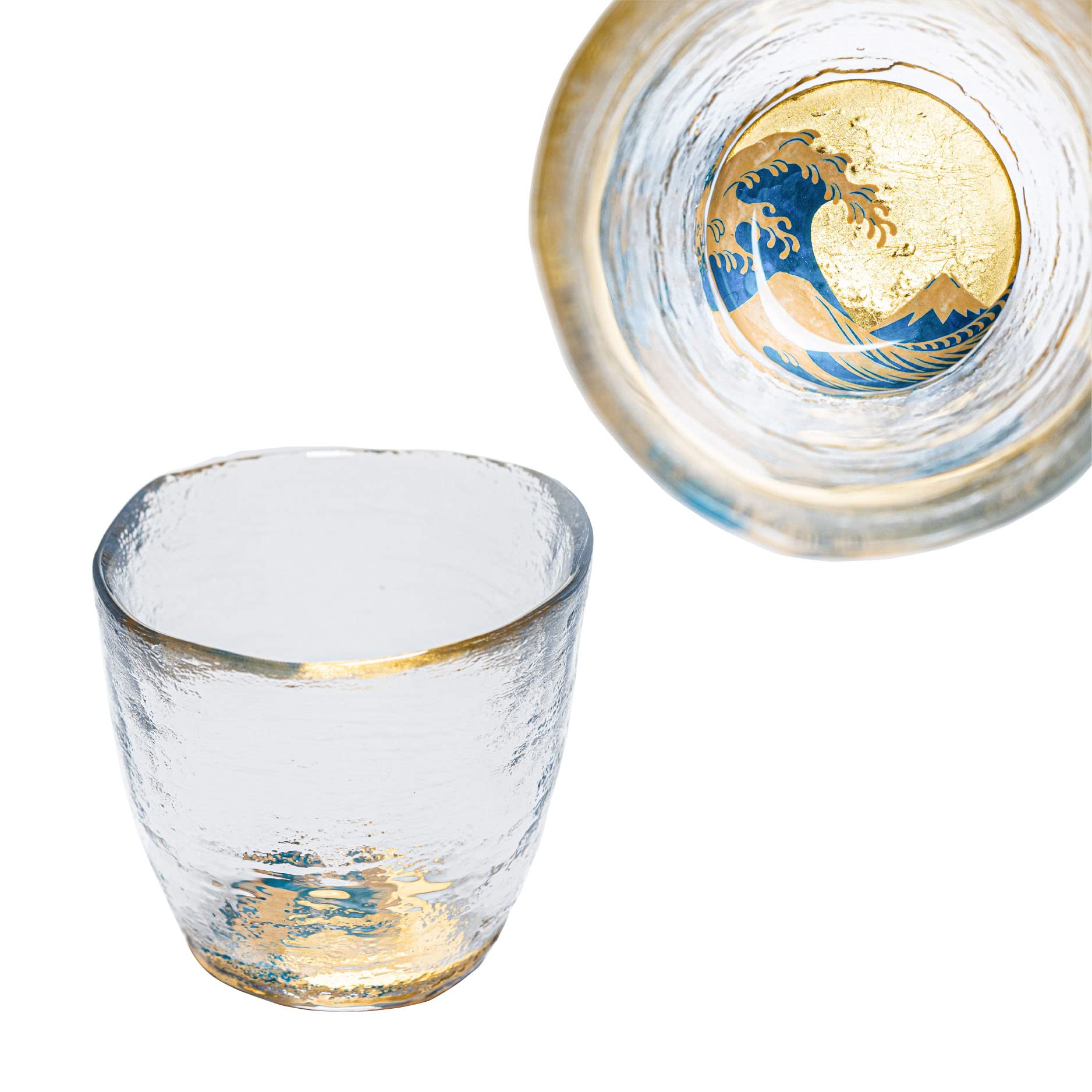 Mua Kasyou Maki-e Glass sake cup, The Great Wave off Kanagawa (Kanazawa ...