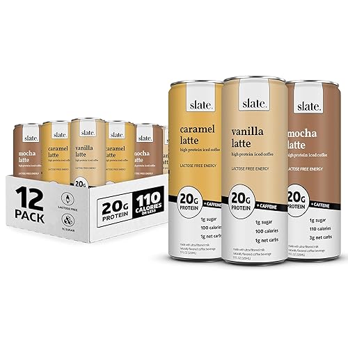 Slate Milk - High Protein Iced Coffee - Energy Variety Pack - Caramel ...