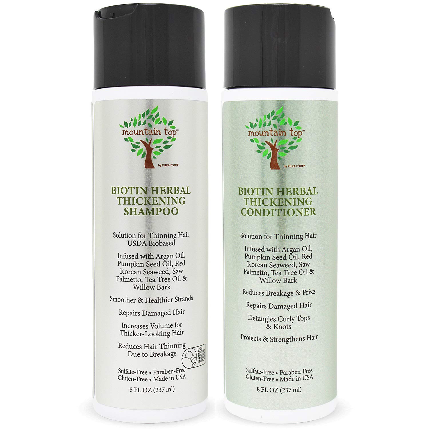 MOUNTAIN TOP Biotin Herbal Thickening Shampoo & Conditioner Set (2 x ...