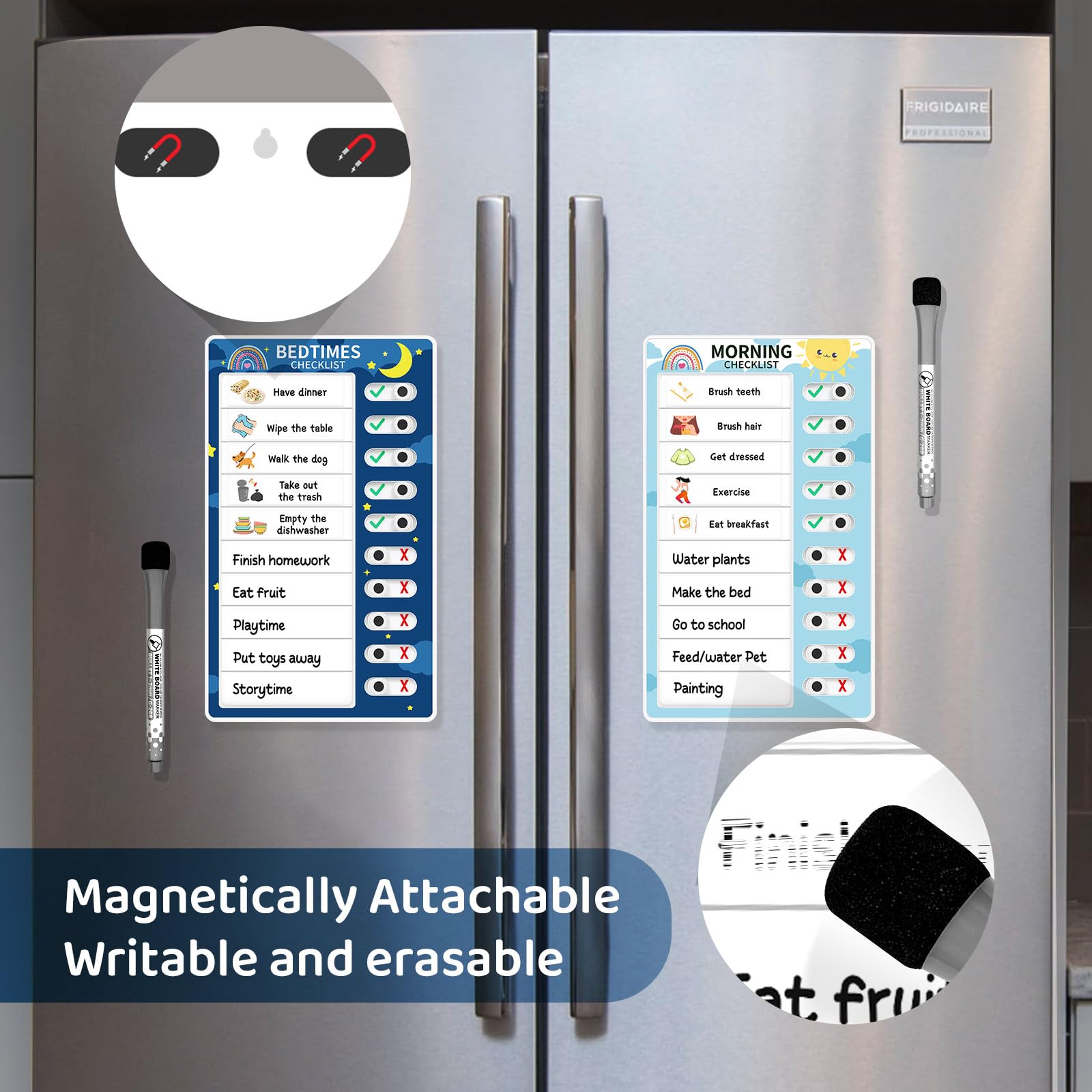 Mua Chore Chart for Kids: Dry Erase Visual Schedule, Magnetic Bedtime ...