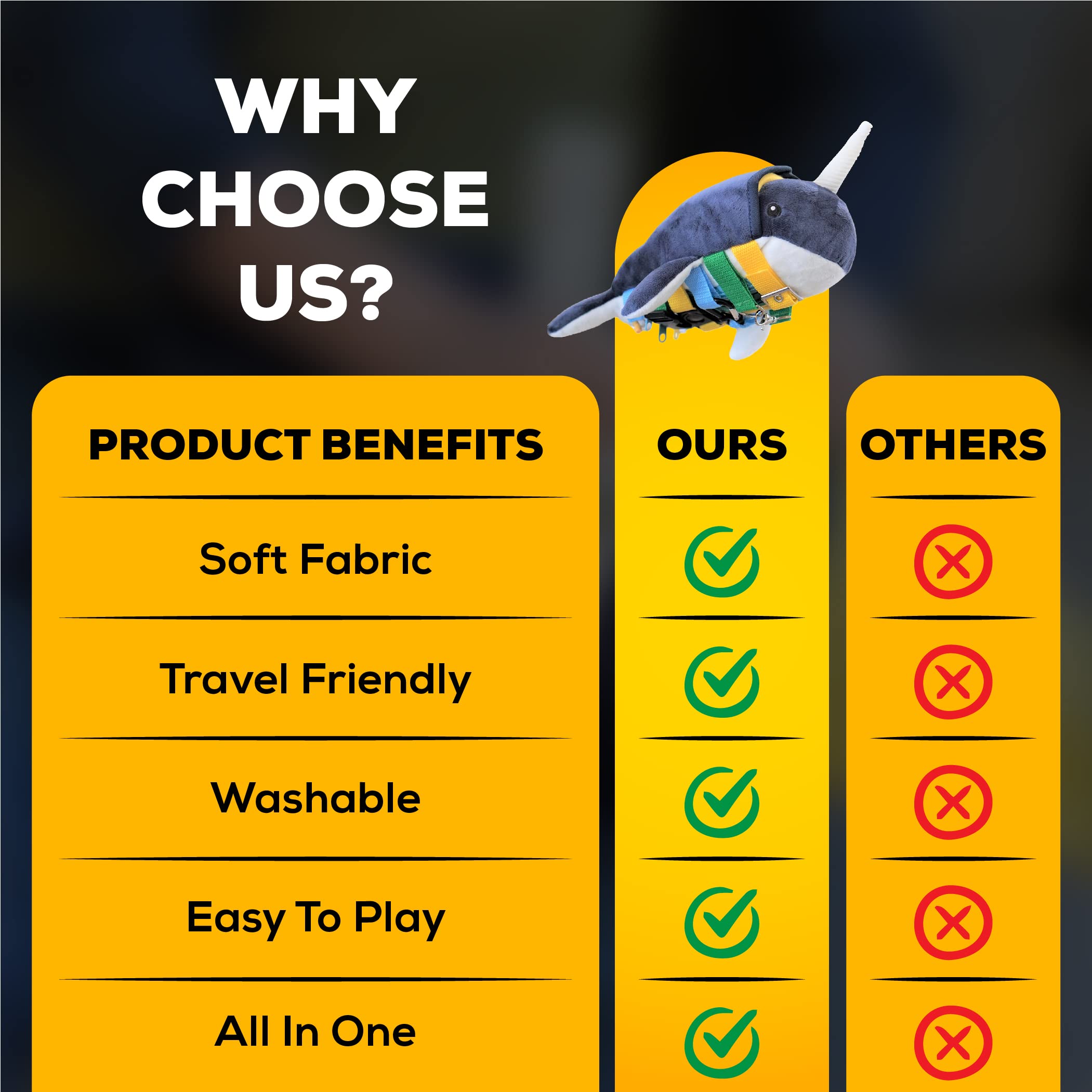 Mua SENSORY4U Buckle Pillow Sensory Narwhal Stuffed Animal Fine Motor ...