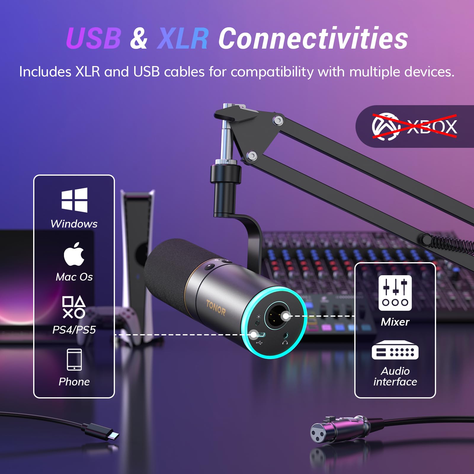 Mua TONOR Dynamic Microphone, XLR/USB Microphone for Gaming, Streaming ...