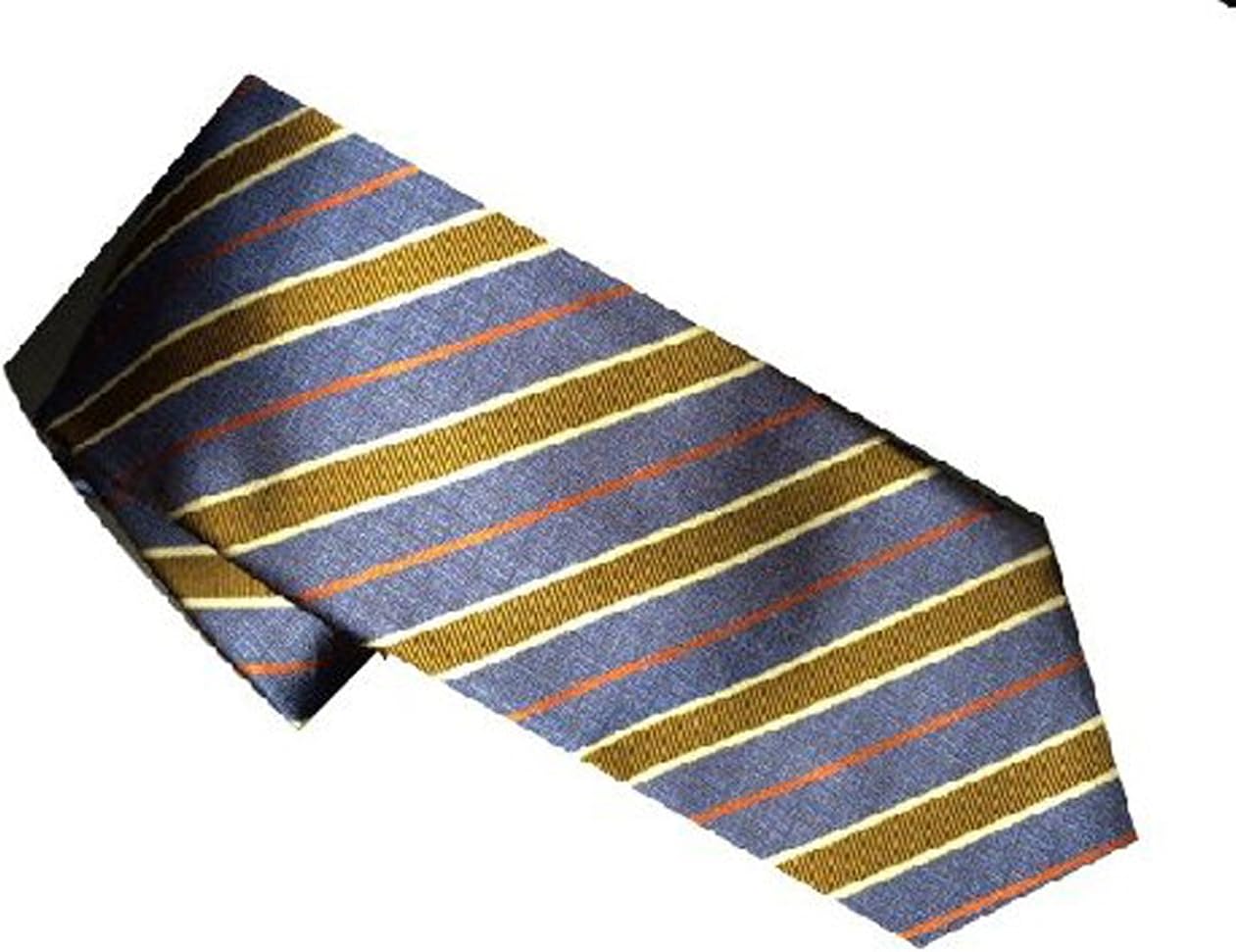 Robert Talbott Blue with Orange and Gold Stripes Studio Extra Long Tie ...